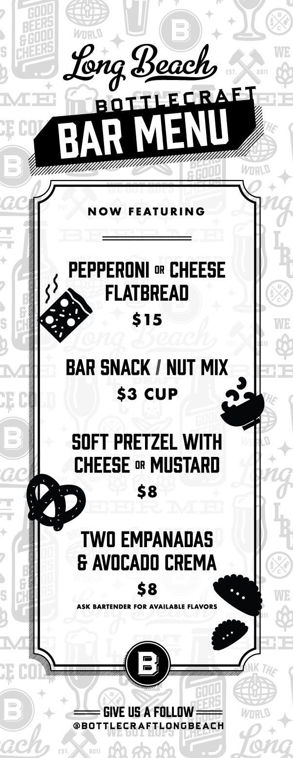 Long Beach Bar Menu | BOTTLECRAFT